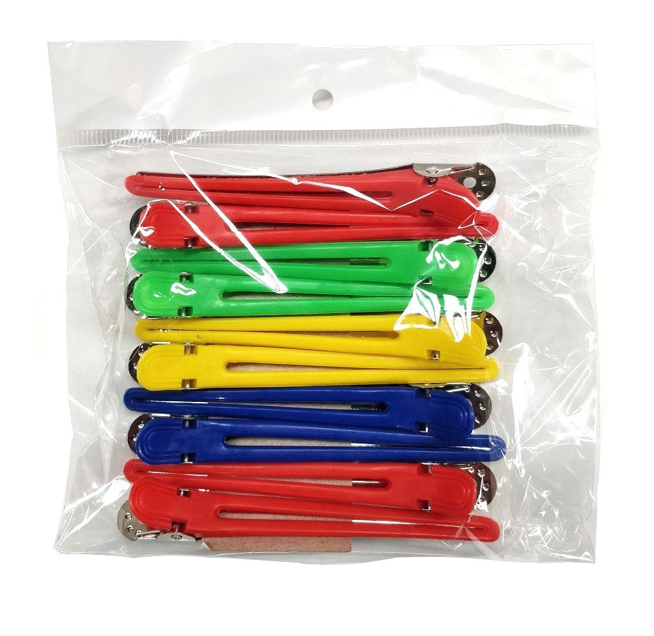 Colours Nylon Aluminium Sectioning Hair Clips 10pk